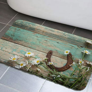 Cabin Bathroom Rugs, Forest Animal Lodge Cabin Vintage Wooden Country ...