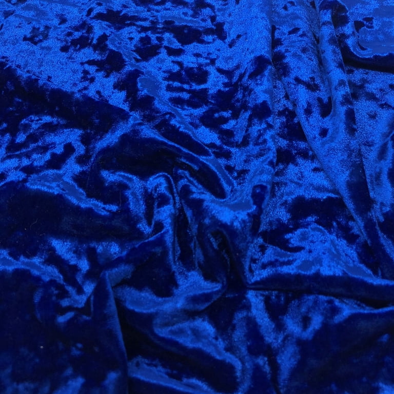 Blue Crushed Velvet Fabric