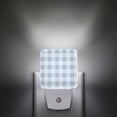 Blue Plaid Plug-in LED Night Lights Spring Buffalo Watercolor Check ...