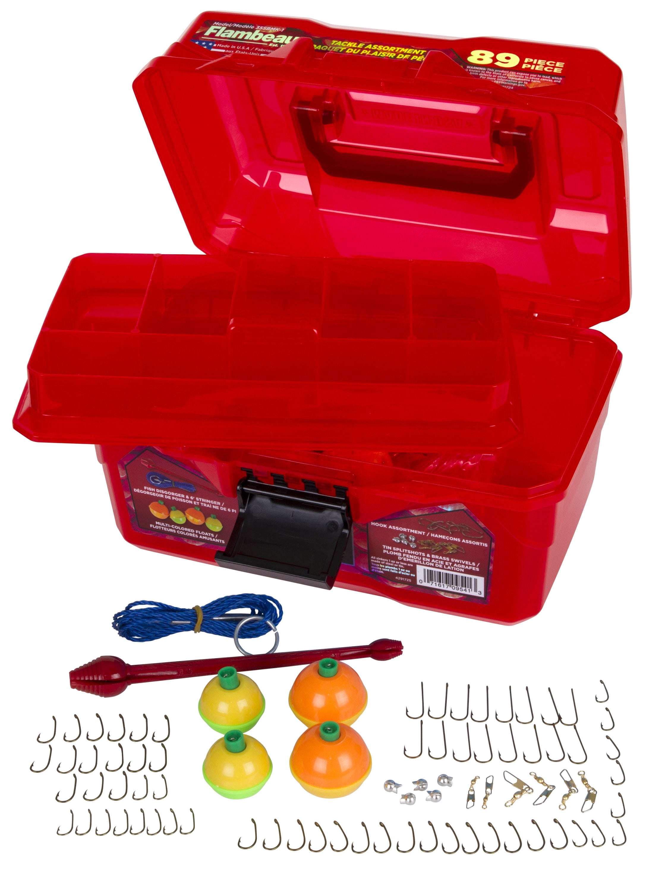 Flambeau Outdoors, Ike Bigmouth Tackle Box Kids Tackle Box 89 Piece Kit ...