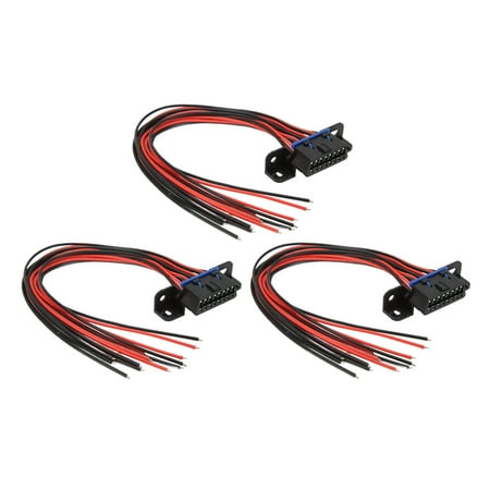 Diagnostic Interface Cable, OBD2 Cable Red Black Pigtail 3Pcs Flexible ...