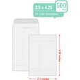 TRAHOO-500 PCS #3 Coin Envelopes, 2-1/2'' x 4-1/4'' inches White Kraft ...