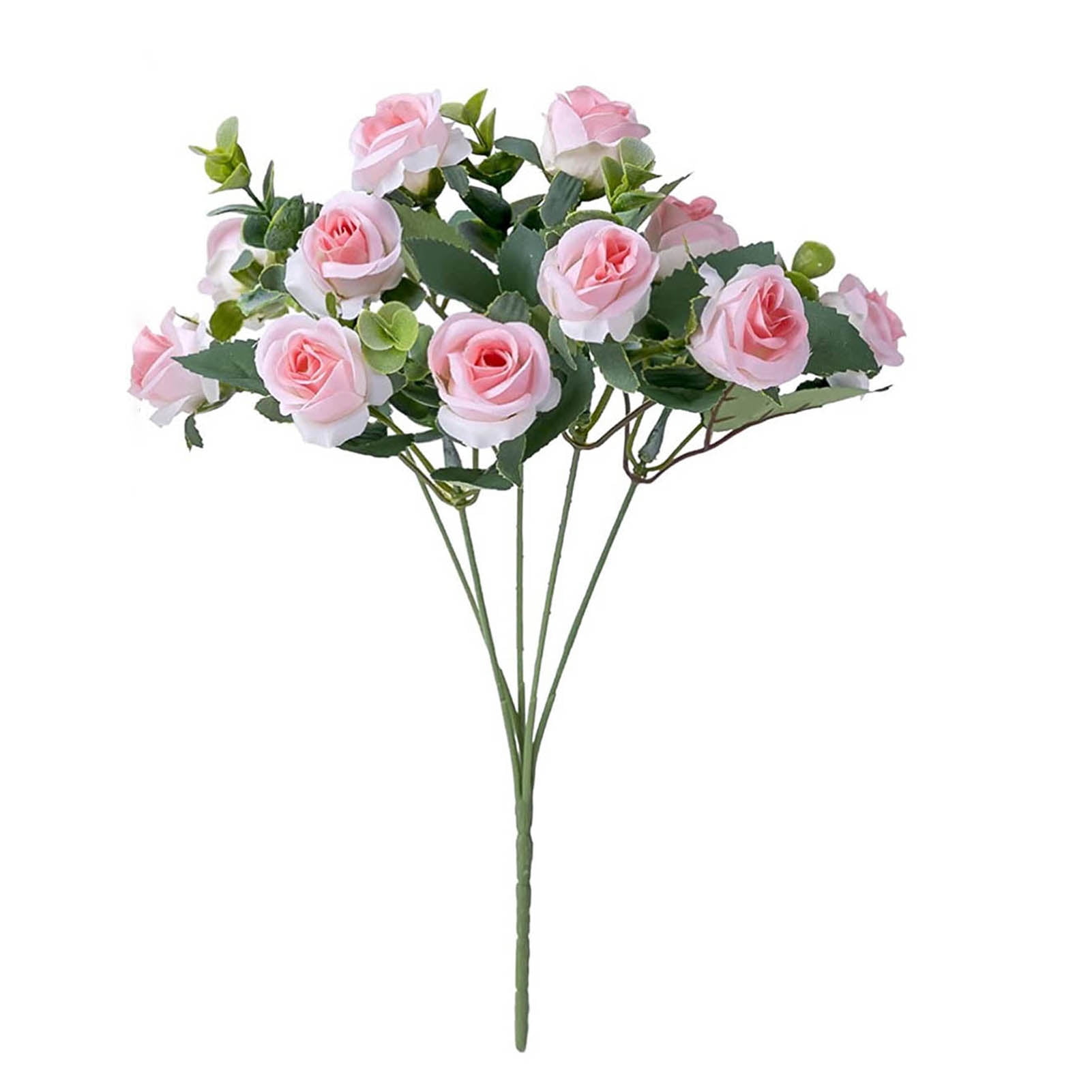Artificial Rose Bud Silk Flowers Bush Long Artificial Flower Bush for ...