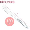 100 Pack Plastic Silverware Knives - Heavy Duty, Clear Plastic Knives ...