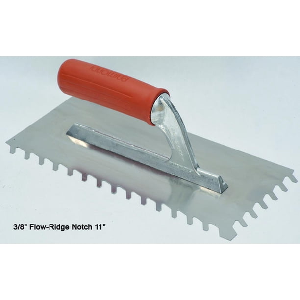 Raimondi Slant Ridge Notched Trowel 3/8" Flow-Ridge Notch 11" - Walmart.com