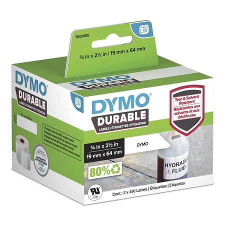 DYMO LW Durable Industrial Labels for LabelWriter Label Printers, White ...