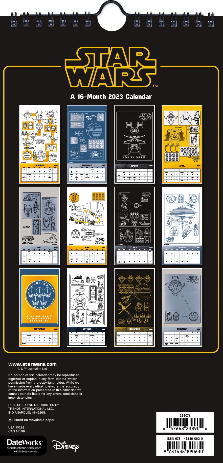 Trends International 2023 Star Wars: Saga Mini Poster Calendar Trends International 2023 Star Wars: Saga Mini Poster Calendar