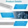 CERPXFF-1/2"-13 UNC 304 Stainless Steel Fully Threaded Rod, 15.7 ...