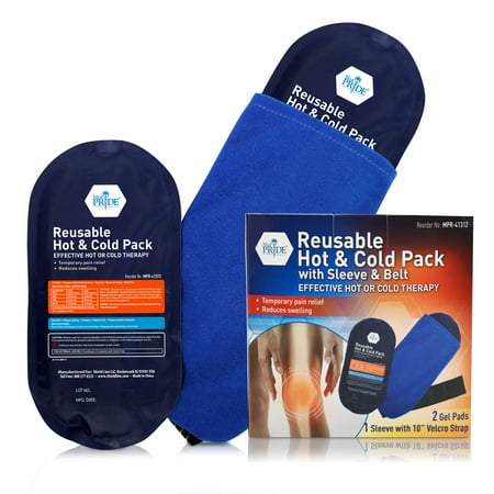 MED PRIDE Reusable Hot and Cold Packs with Sleeve and Belt [2 Gel Pads ...