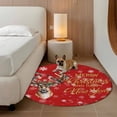 3ft Round Rug Red Christmas Area Rugs for Living Room Bedroom Washable ...