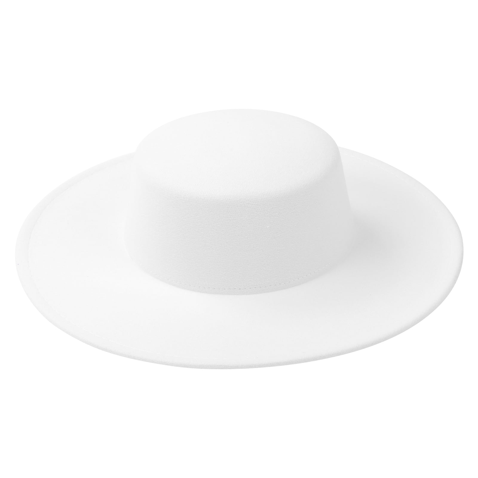 Click here for Itfabs Ladies Top Hat Felt Flat Top Wide Brim Pure... prices