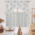 Blue Rose Swag Curtains Valance and Tier Set, Country Pastoral Vintage ...