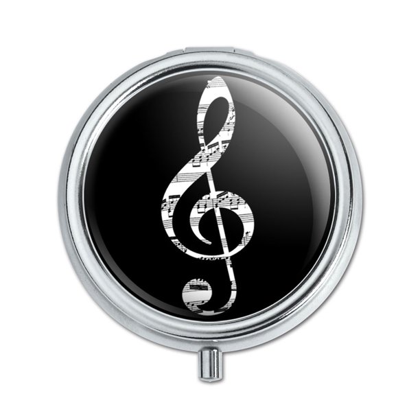 Sheet Music Treble Clef Black Music Pill Box - Walmart.com - Walmart.com