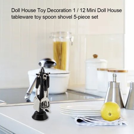 5 Pieces Mini Tableware with Shovels Scoops Column 1/12 Scale Miniature ...