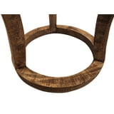 Koda Solid Wood Round Accent Stool With Circle Base in Natural Brown ...