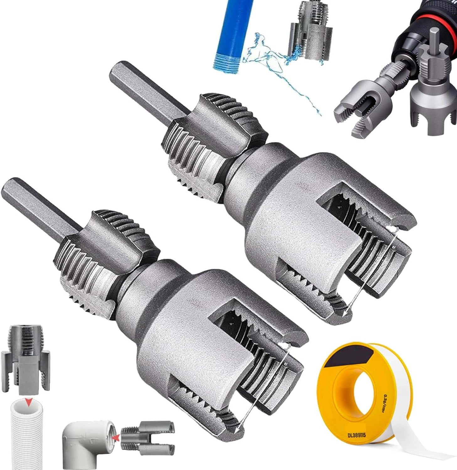 Integrated Internal & External Pipe Threading Tool, Electric Drill ...