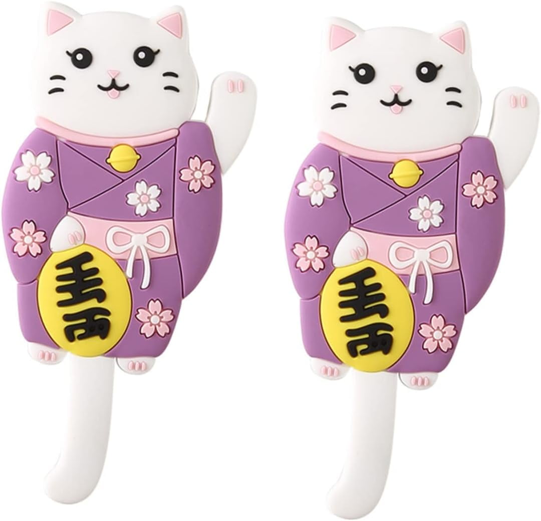 2pcs Lucky Cat Hook Adhesive Hooks Heavy Duty Heavy Duty s Hooks Wall ...