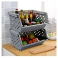 CintBllTer 3-Pack Plastic Stackable Storage Baskets, Stacking Organizer ...