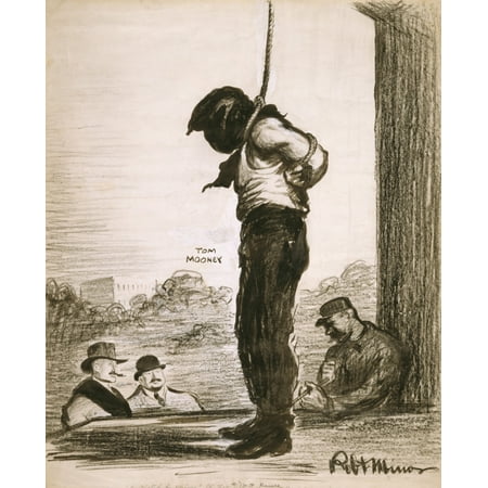 Political Cartoon Showing Tom Mooney About To Be Executed By Hanging ...
