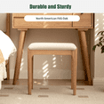 LHYY Red Oak Solid Wood Bedroom Vanity Stool with Off-White Seat ...