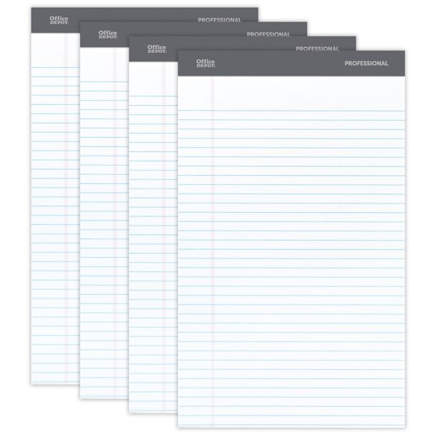 Office Depot Professional Legal Pad, 8 1/2in. x 14in., White, Legal ...