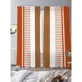 Boho Orange Sheer Curtains 108 inches Long, and Brown Striped Geometric ...