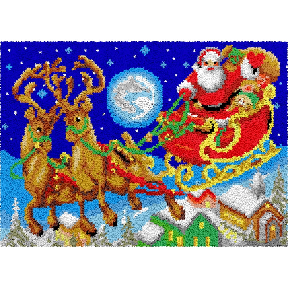 Rug Making Latch Hooking Kit | Christmas Reindeer - Walmart.com