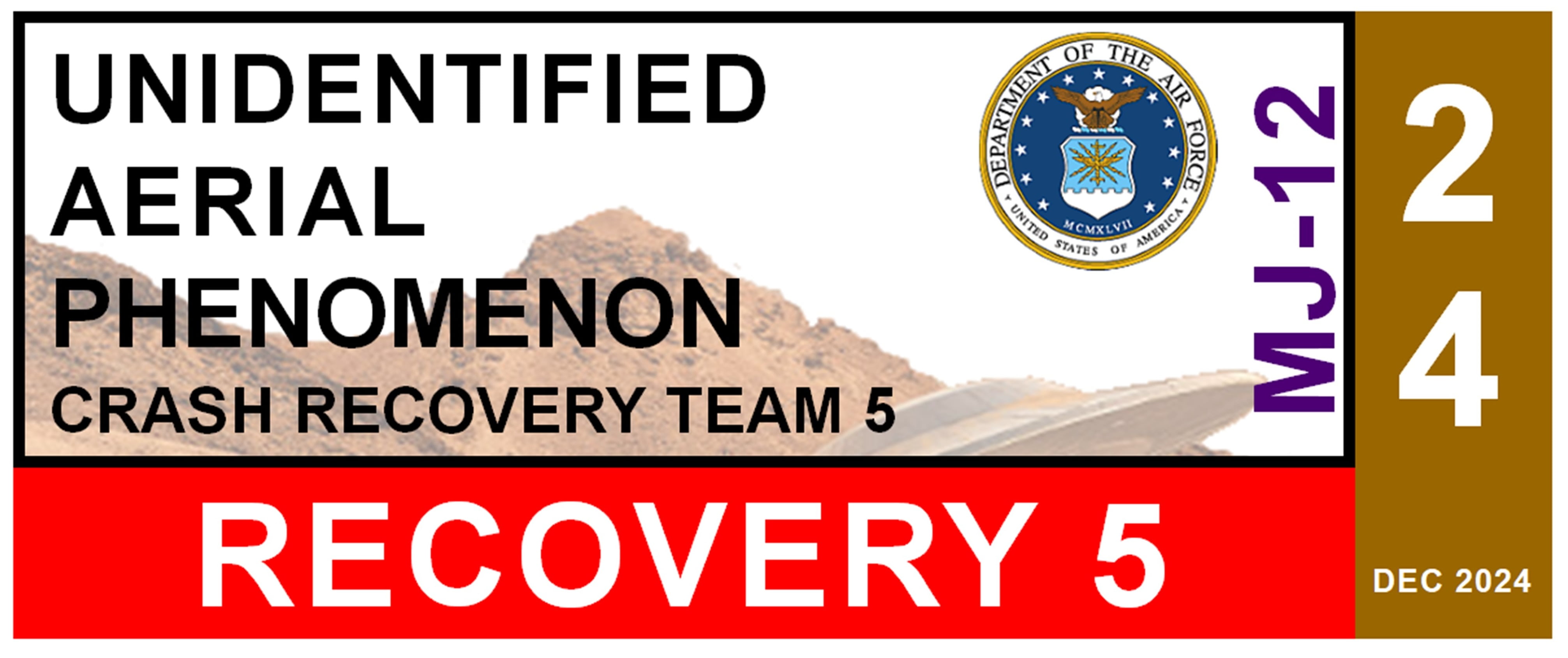 UAP Crashed UFO Recovery Team Parking Decal DD-2220 UFO Flying Saucers ...