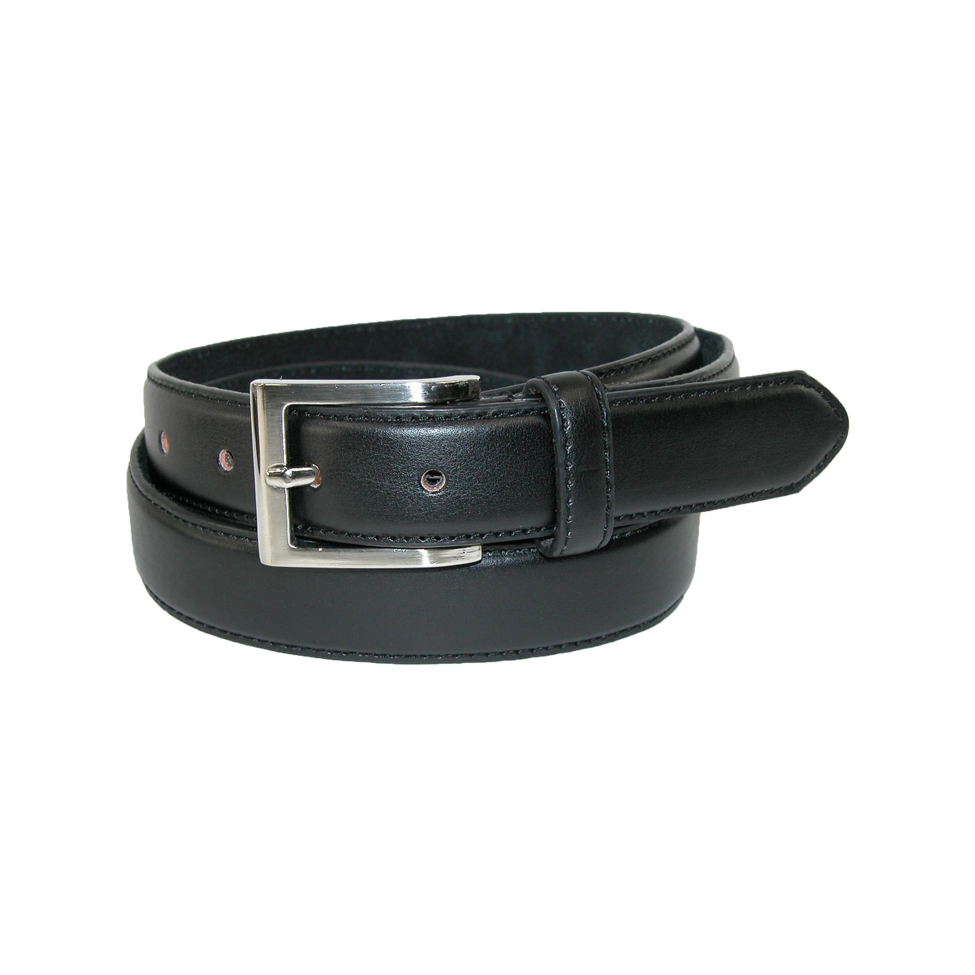 Click here for Ctm Leather Basic Dress Belt With Silver Buckle (M... prices