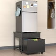"GDLF Mini Fridge Stand with Storage, Sturdy Refrigerator Cart with ...