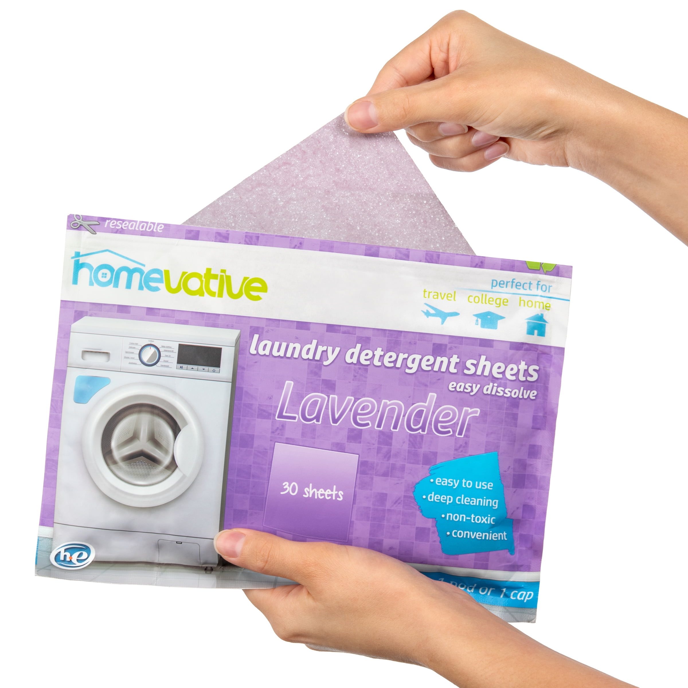 Homevative Laundry Detergent Sheets, Easy Dissolve, 30 Count, Lavender ... Homevative Laundry Detergent Sheets, Easy Dissolve, 30 Count, Lavender ...