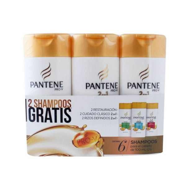 Pack de 8 Shampoo Pantene Restauración 2en1 Rizo 6/100 ml Pantene Mix | Walmart en línea