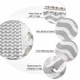 Grey Moire Ombre Bathroom Shower Curtains with 12 Hooks Polyester ...