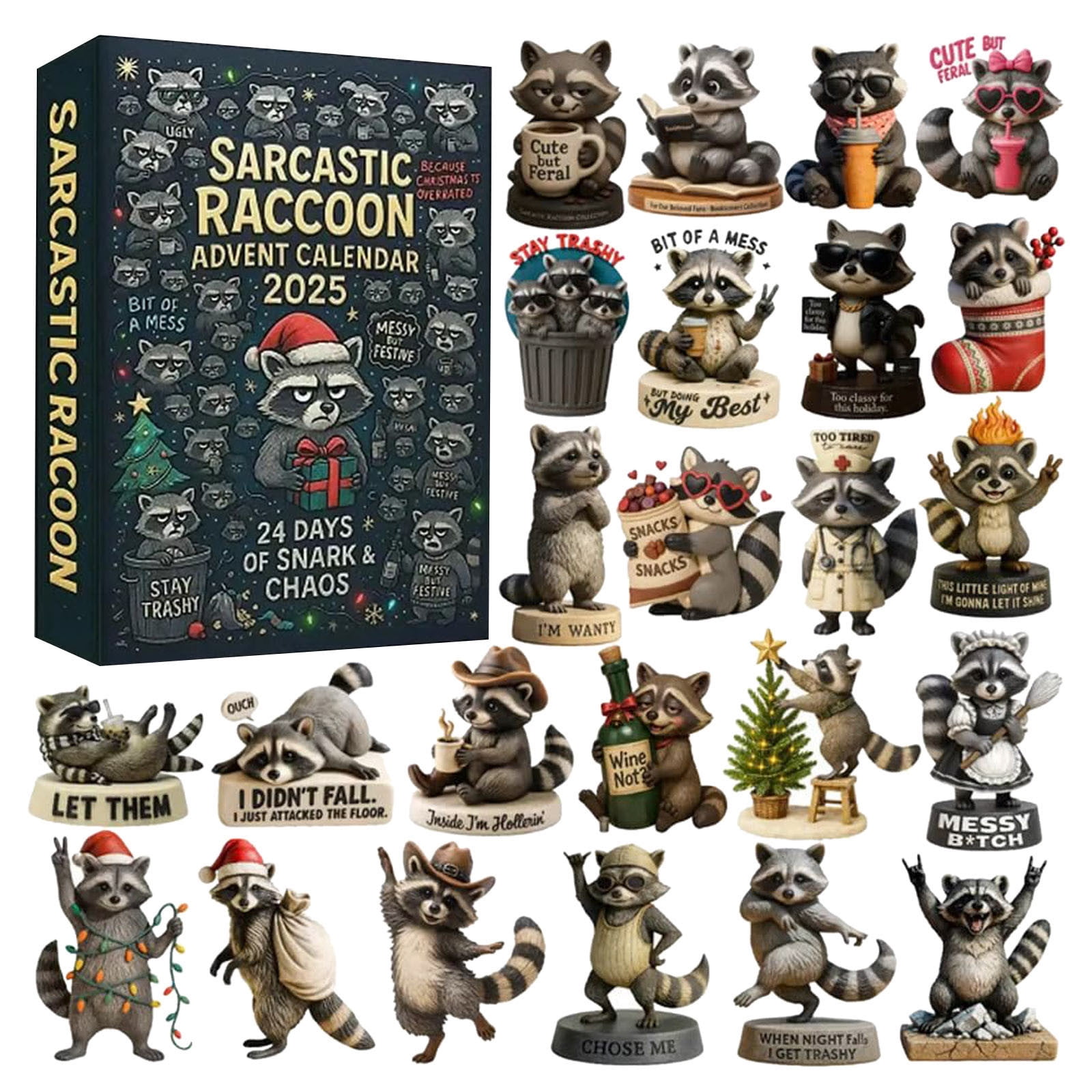 BFSAUHA Sarcastic 2025 Holiday Advent Calendar with 24 Days of Humorous ...