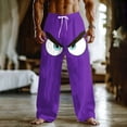 BVnarty Men's Drawstring Waist Straight Leg Linen Style Pants with ...