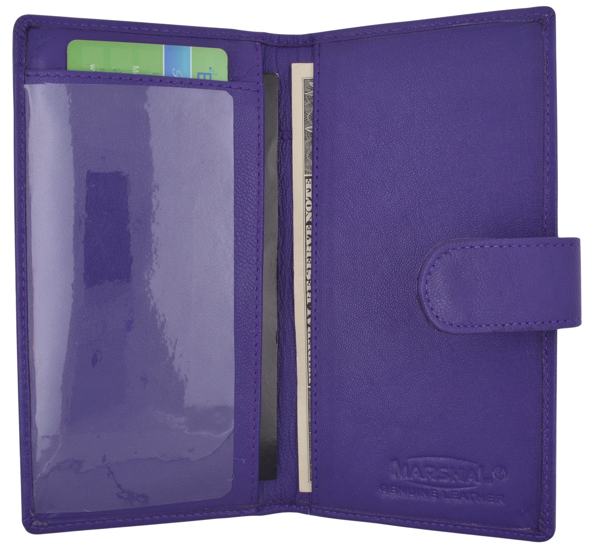 Marshal Wallet - Genuine Leather Basic Checkbook Holder with Snap ...