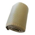 Walbest Genuine Leather Steering Wheel Cover, Stitch On Wrap, for 16 ...