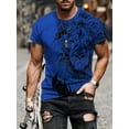 Blue Art Lion Head Graphic Print Fashion Lightweight Trendy - Walmart.com