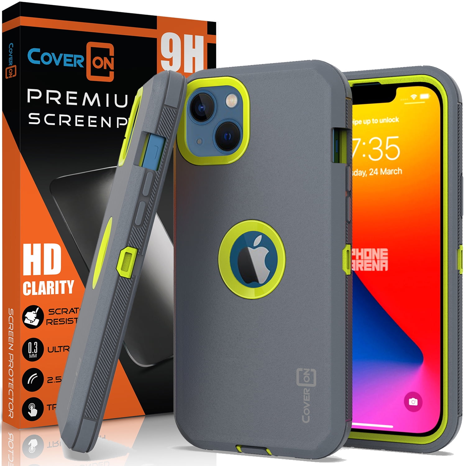 CoverON For Apple iPhone 14 Plus Case and Screen Protector Tempered ...