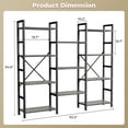 4 Tiers Industrial Bookcase and Bookshelf, Metal Wood 11 Display ...