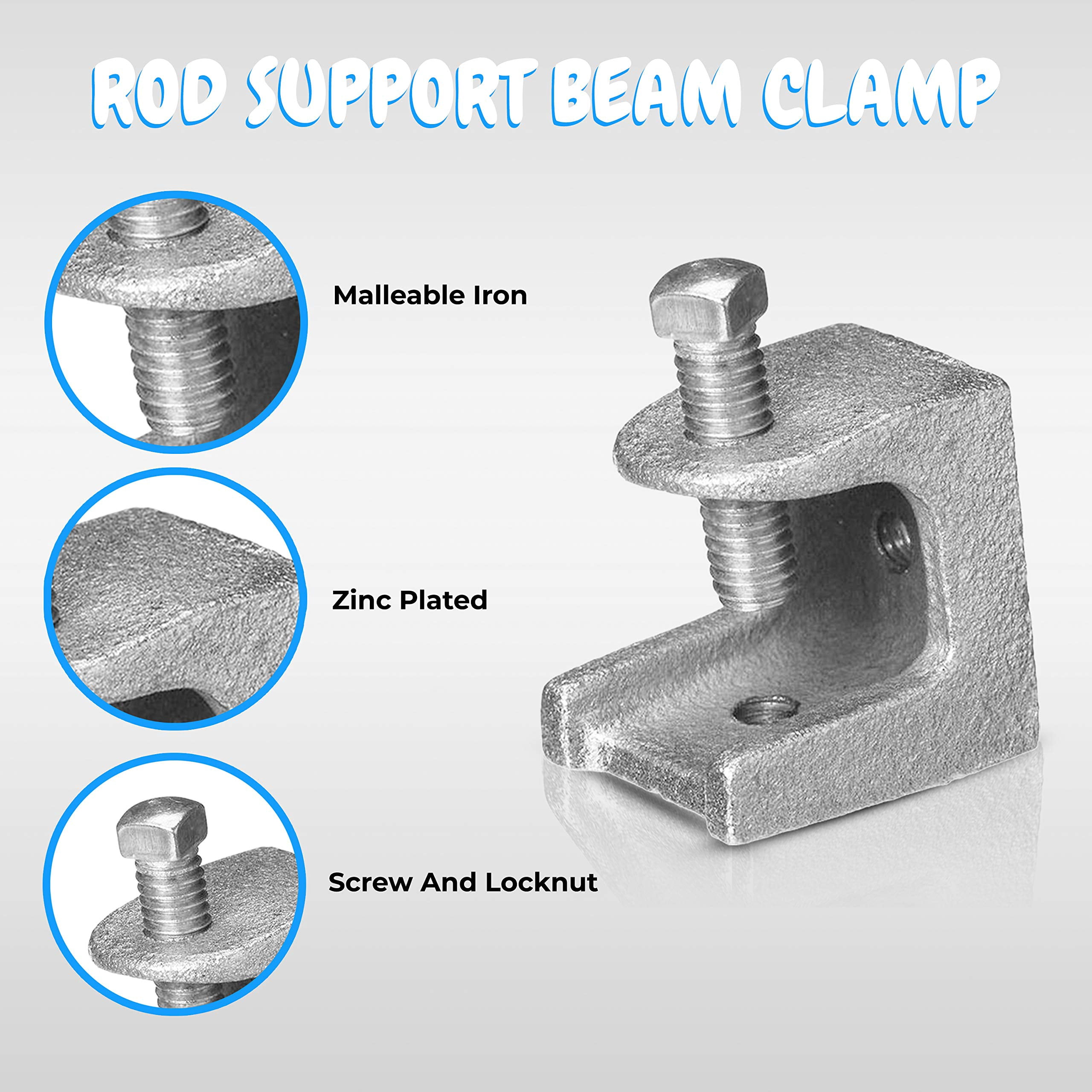 Buy OhLectric OL-72839 Beam C Clamp - Malleable Iron, Zinc Plated Beam ...