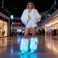 LED Light Up Boot Covers White Soft Leg Warmers With Glows Effect For ...