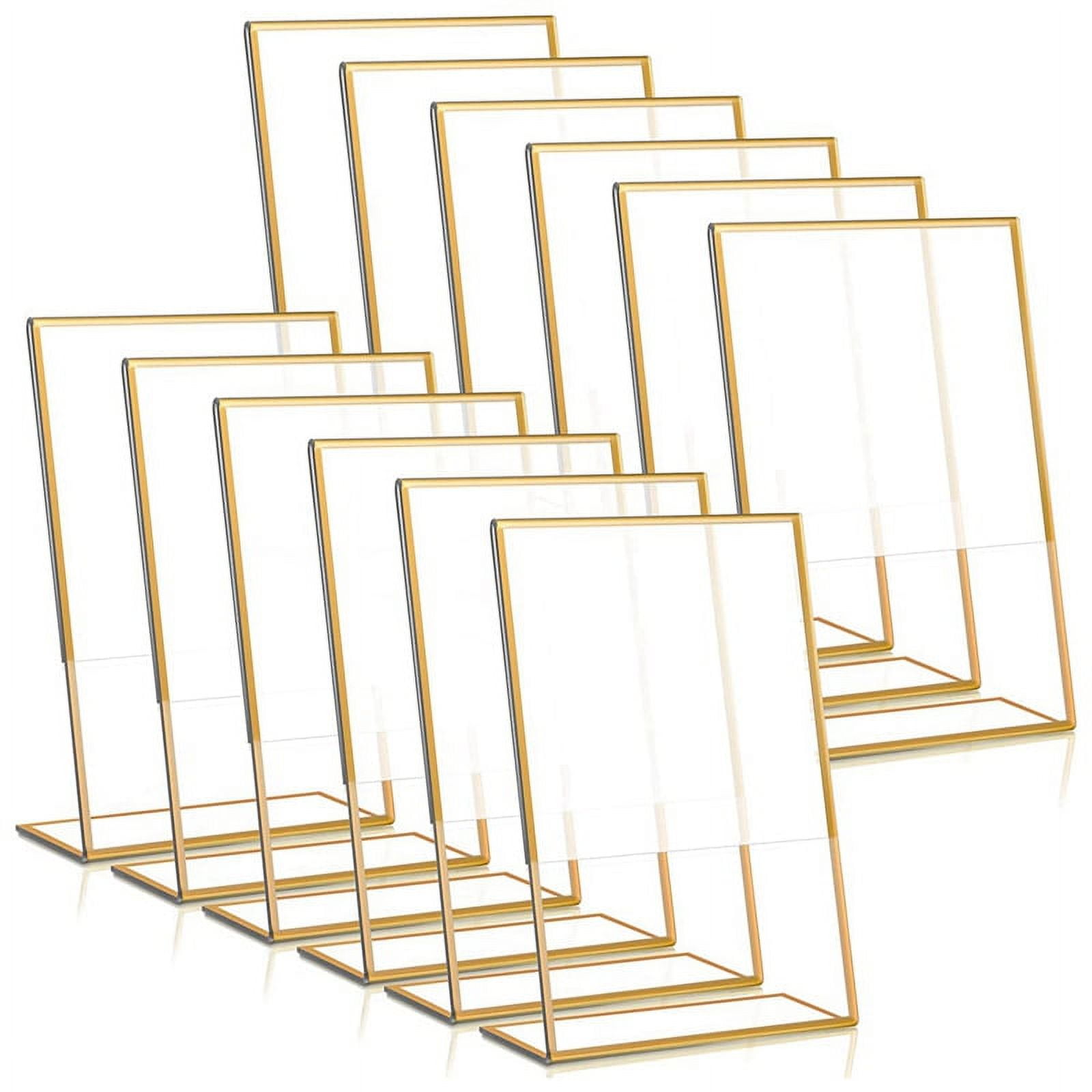 Click here for Unbranded 12pcs Gold Frame Acrylic Sign Holder Wed... prices