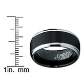 Metal Masters, Mens Tungsten Ring, Two-Tone, Black Brushed Finish, Wedding Band, 9MM - Walmart.com