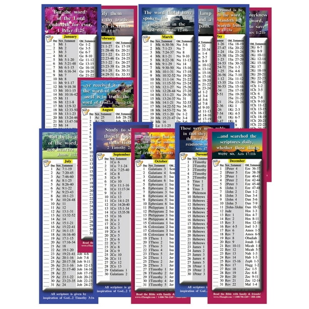 Daily Bible Reading Schedule By Month - Four Sets (24 Cards Total ...
