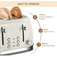 4 Slice Toaster - Cream, 1.5 Inch Extra-Wide Slots, 6 Shade Settings ...