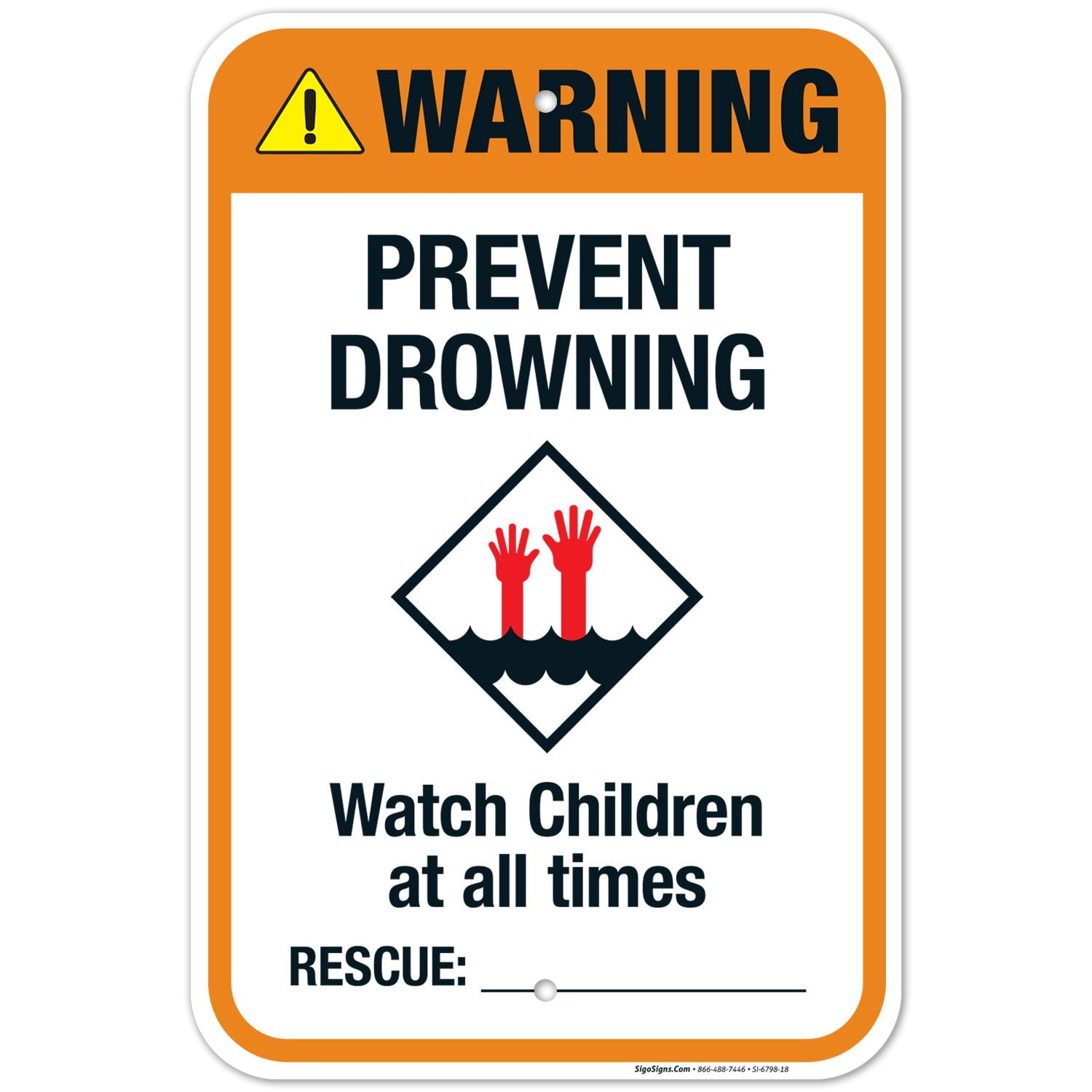 Prevent Drowning Sign, Pool Sign, - Walmart.com