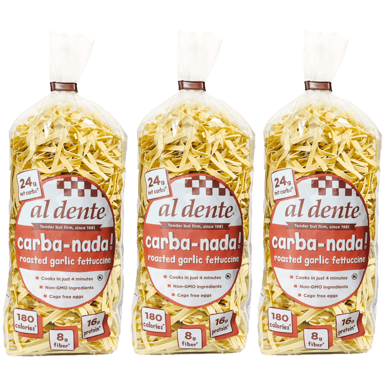Carba-Nada Reduced Carb Pasta by Al Dente Pasta Company - Roasted ...