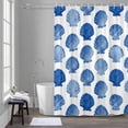 Blue Scallops Shell Shower Curtain for Bathroom, Sea Ocean Coastal ...