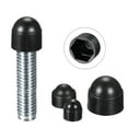 Uxcell Plastic Dome Nut Protection Cap Covers, M12 Nut Cover Black 50 ...